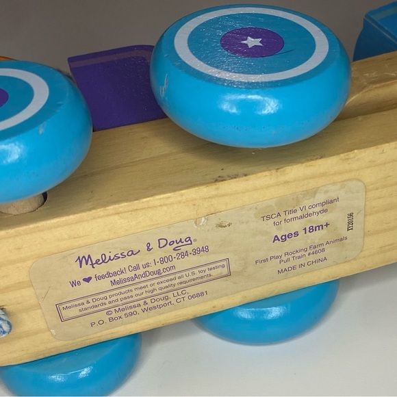 Melissa & Doug | Toys | 3 For Melissa Doug Colorful Wooden Pull Train ...